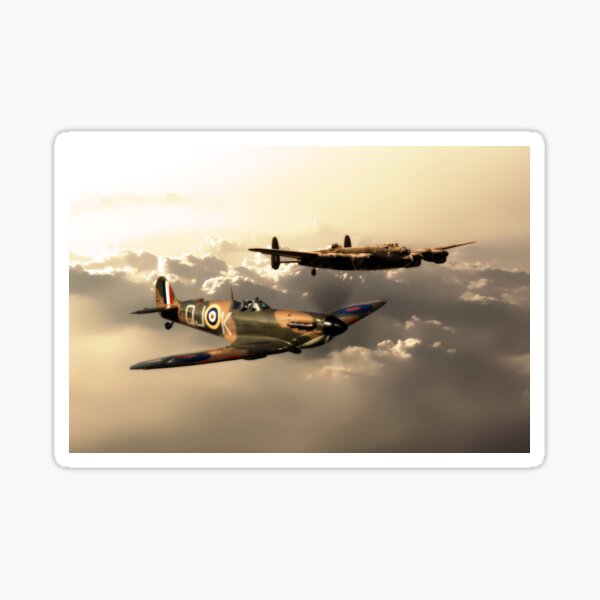 "BBMF Spitfire and Lancaster" Sticker for Sale by aviationart | Redbubble