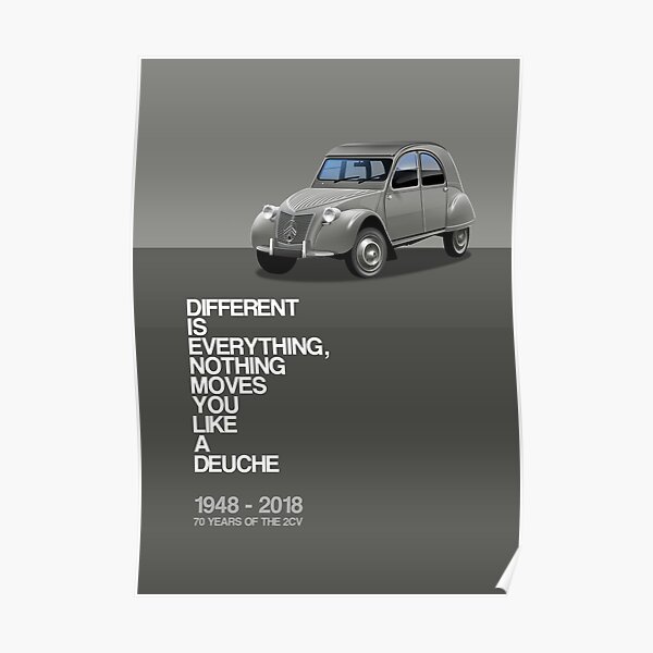 "2CV (1948) 70th Anniversary Poster" Poster for Sale by RJWautographics ...