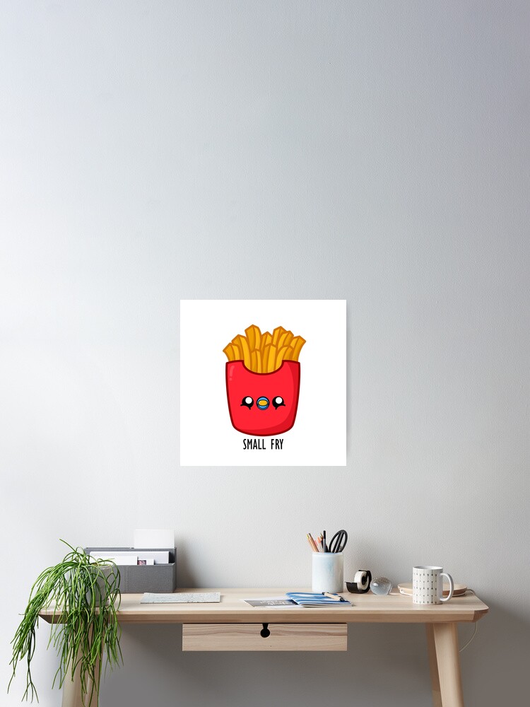 "Cute Cartoon French Fries || Small Fry Baby Fries || Kawai" Poster for ...