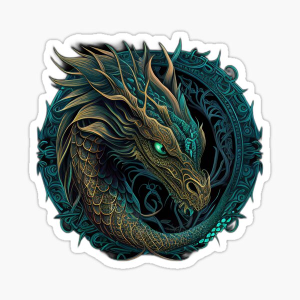 "Fantasy Yellow Medieval Dragon " Sticker for Sale by FantasySoul ...