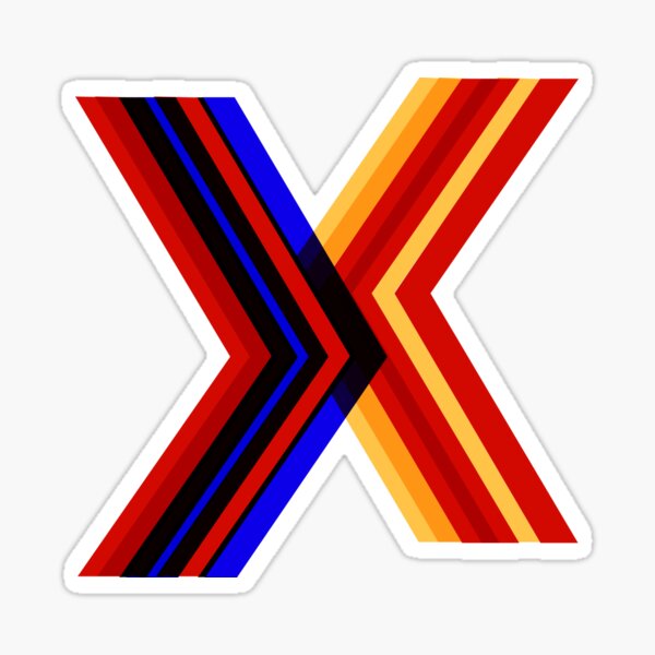 "Abstract art lines in a X shpe" Sticker for Sale by hypnotzd | Redbubble