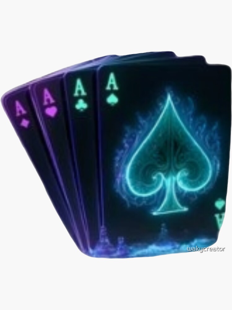 "Four aces bring luck" Sticker for Sale by wakycreator | Redbubble