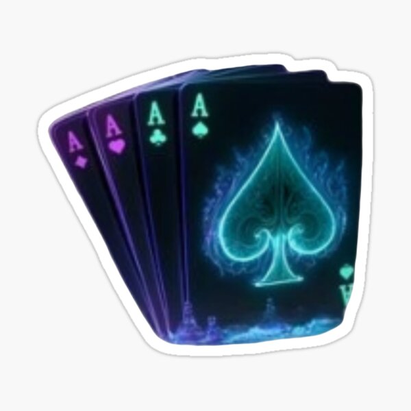 "Four aces bring luck" Sticker for Sale by wakycreator | Redbubble