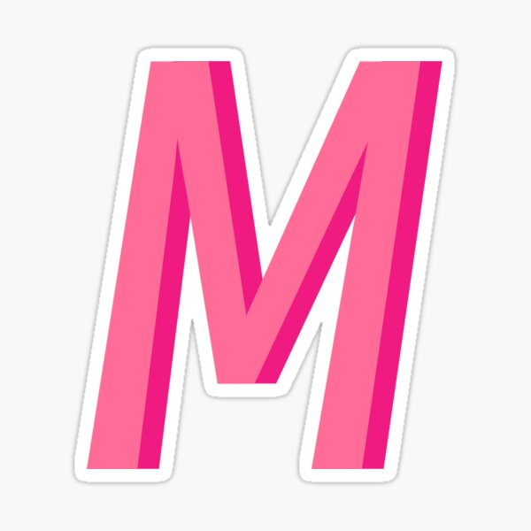 "Pink M Monogram" Sticker for Sale by mbstickerco20 | Redbubble