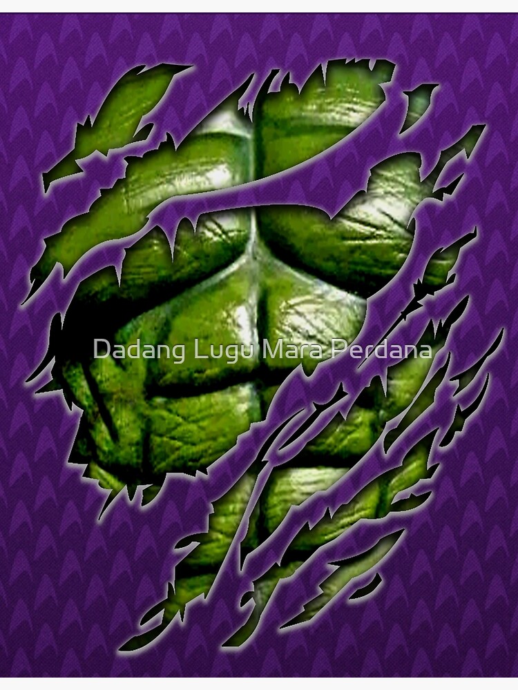 "Green muscle chest in purple ripped torn tee" Poster for Sale by ...