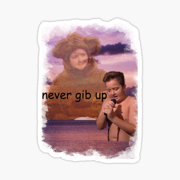 "never gib up gibby" Sticker for Sale by InMyMentalEra | Redbubble