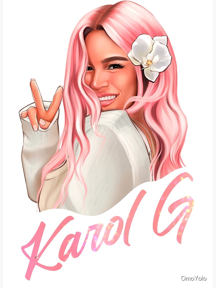 Póster for Sale con la obra «Karol G Bichota con el pelo rosa en el ...