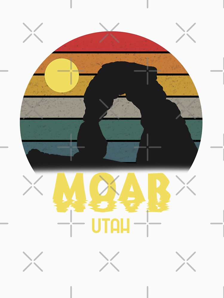 "Moab Utah Arches Vintage Sunset Retro Logo" T-shirt for Sale by ...