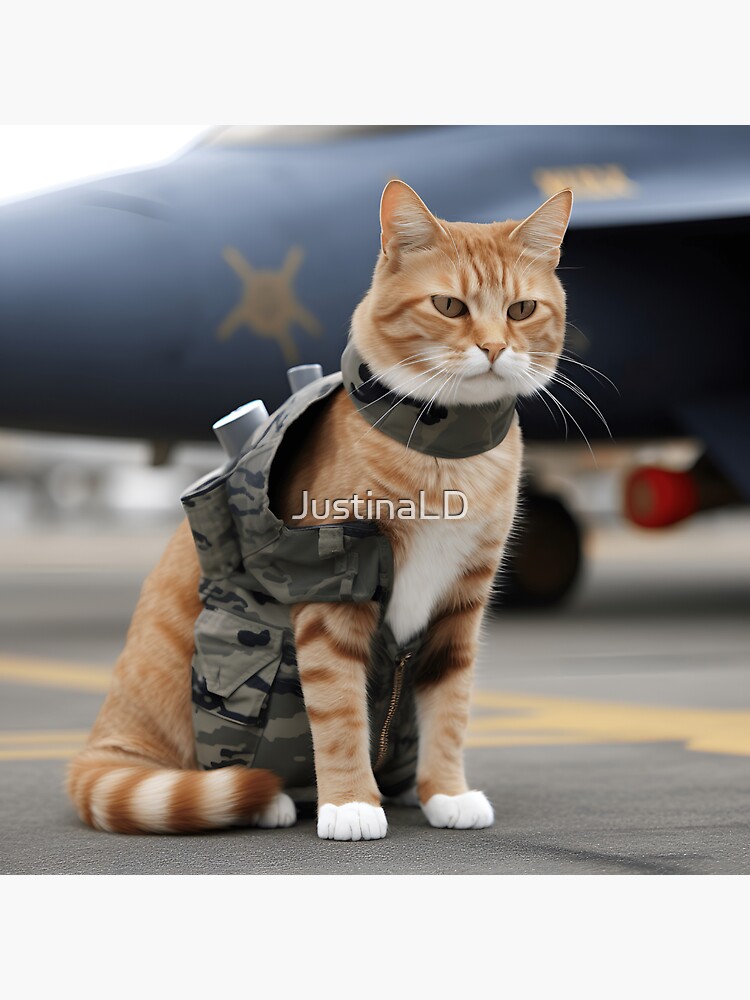 "Cat a Fighter Jet Pilot" Sticker for Sale by JustinaLD | Redbubble