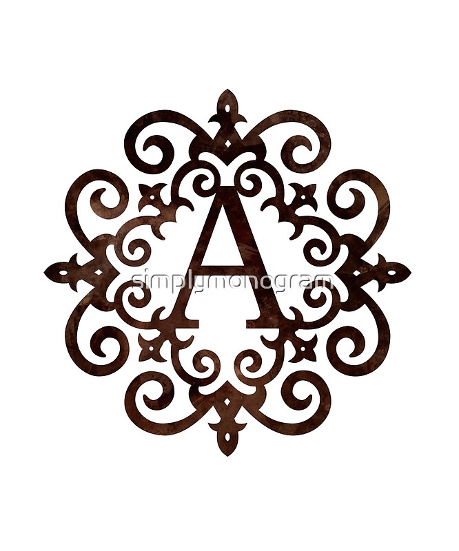 "Monogram A Rustic Gothic Motif" by simplymonogram | Redbubble