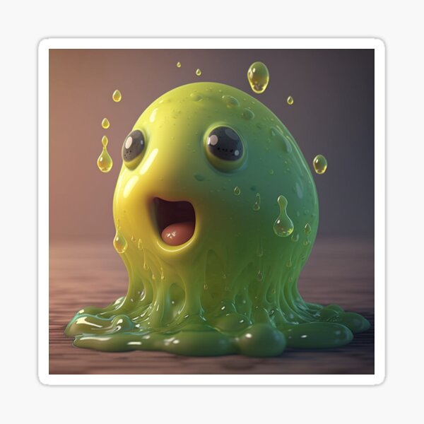 "Realistic Cute Slime Creature" Sticker for Sale by StickyDelights ...