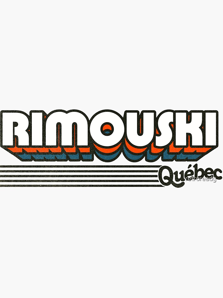 Sticker « Rimouski, Québec | Rayures rétro », par retroready | Redbubble