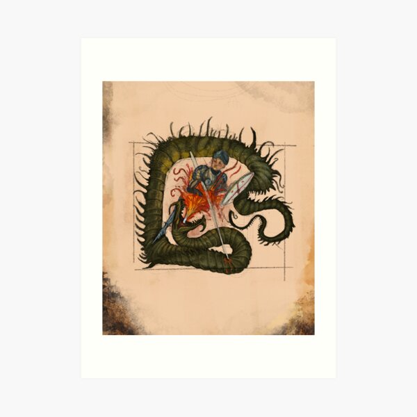 "Dragonslayer Codex Cover Art" Art Print for Sale by sleeart | Redbubble