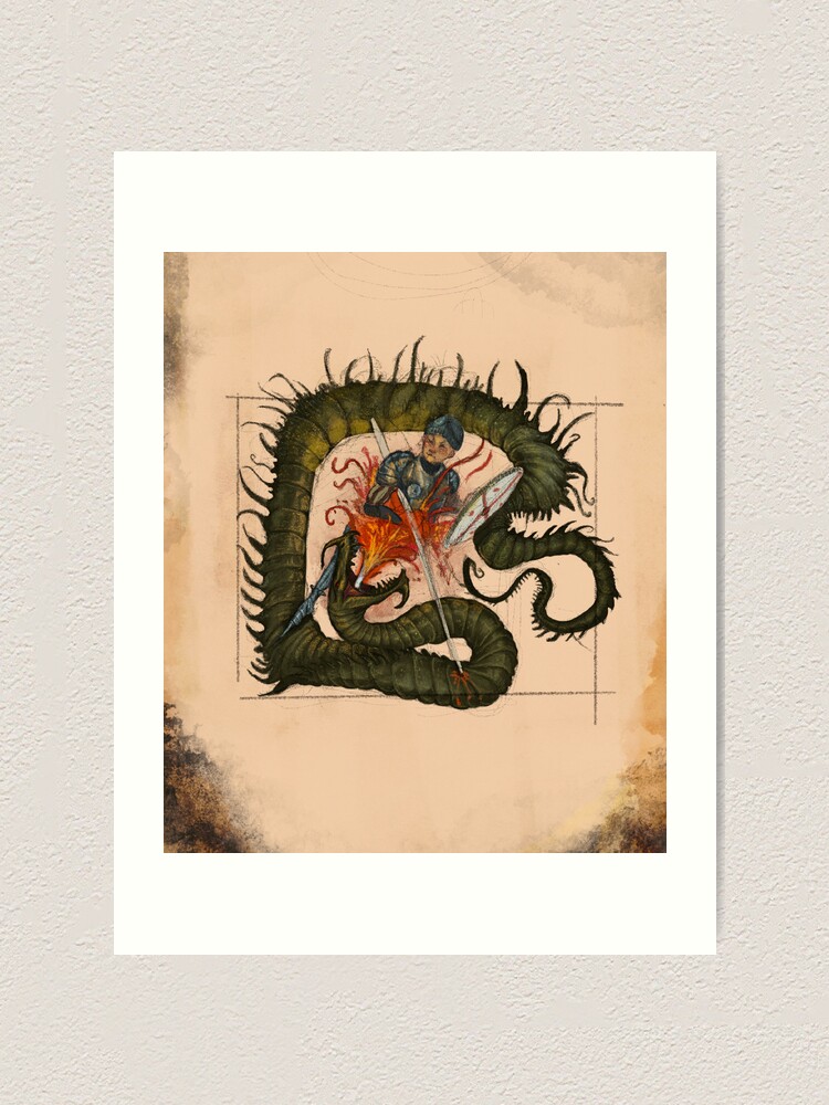 "Dragonslayer Codex Cover Art" Art Print for Sale by sleeart | Redbubble