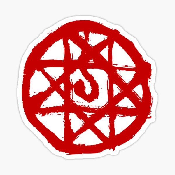 "Fullmetal Alchemist Alphonse Elric Blood Rune | Red" Sticker for Sale ...