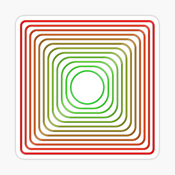 "Rounded squares in red and green" Sticker for Sale by robelf | Redbubble