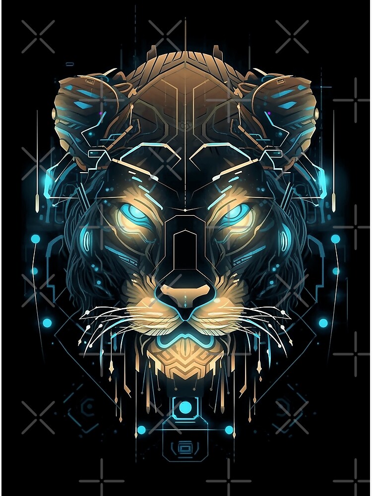Cyberpunk Lion Premium Matte Vertical Poster sold by Gabriela Miranda ...
