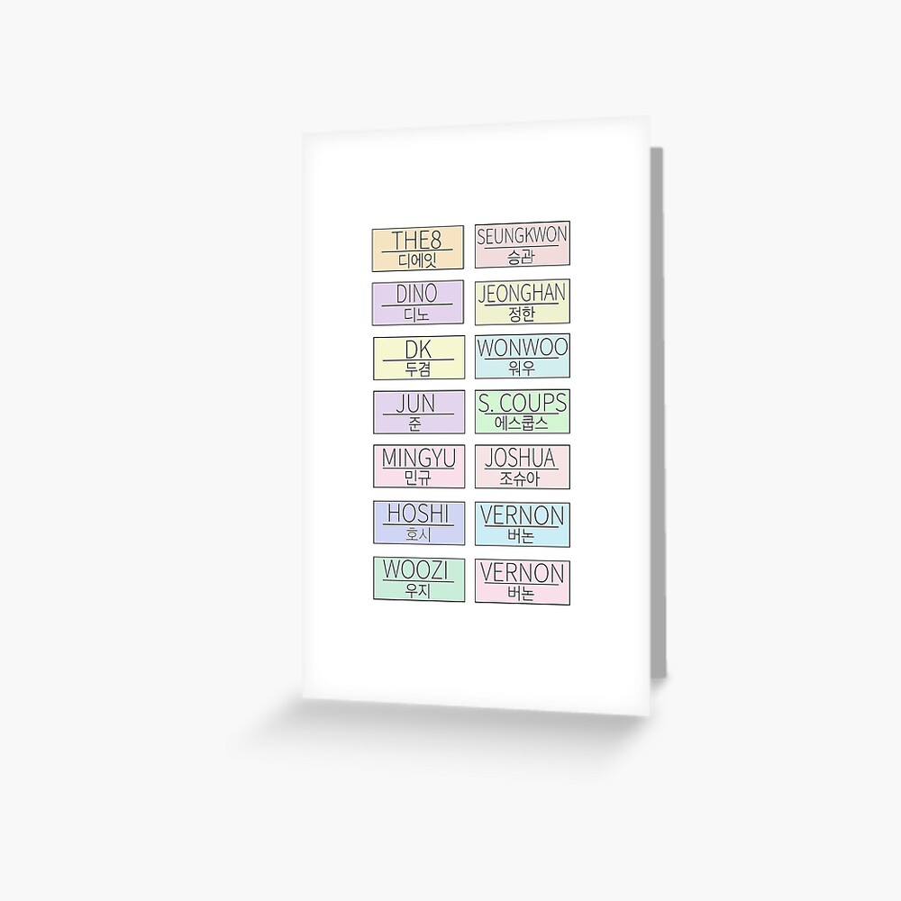 "Seventeen Name Stickers" Sticker for Sale by alexabay | Redbubble