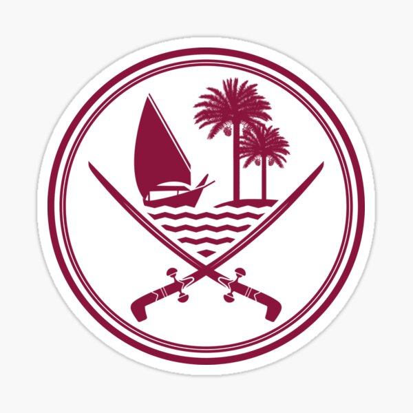 "Qatar Circled Coat of Arms" Sticker for Sale by PatternsUp | Redbubble