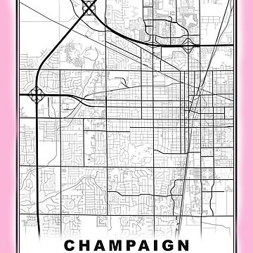 "Minimalist Champaign Map" Sticker for Sale by Tamas Das | Redbubble