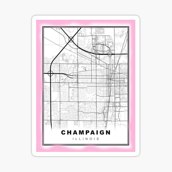 "Minimalist Champaign Map" Sticker for Sale by Tamas Das | Redbubble