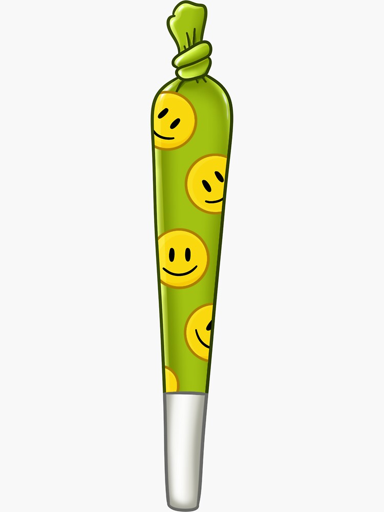 "joint with smiley face" Sticker for Sale by secondofjuly | Redbubble