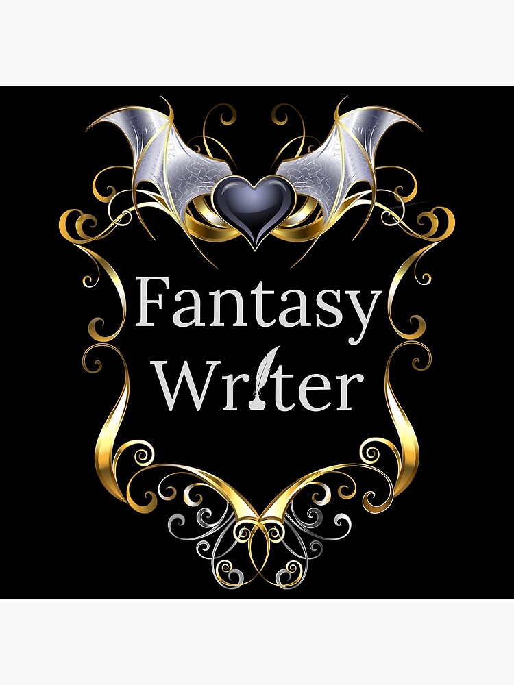 Fantasy Writer Shield Emblem Background Premium Matte Vertical Poster