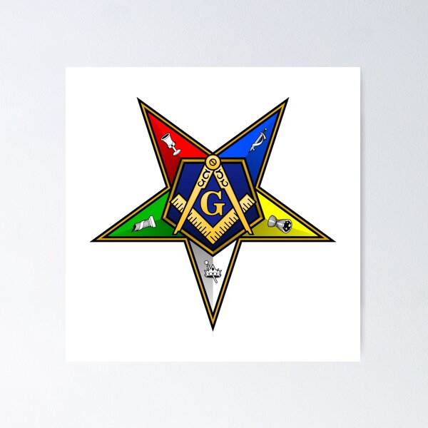 "OES Emblem Order of the Eastern Star Masonic Square & Compass" Poster ...