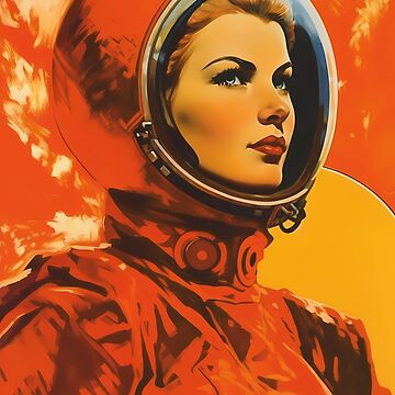 "Alternate history Soviet Mars program poster with a female cosmonaut ...