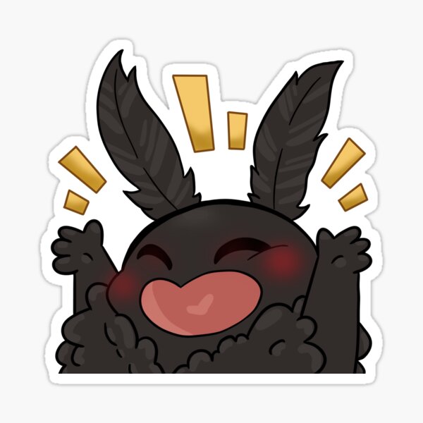 "Excited Mothman Emote" Sticker for Sale by AstroMothy | Redbubble