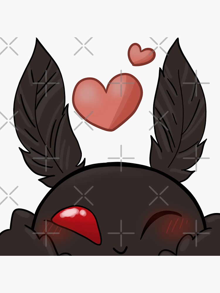 "Loving Mothman Emote" Sticker for Sale by AstroMothy | Redbubble