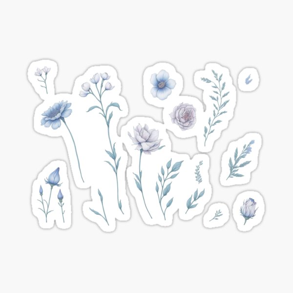 "minimal flowers illustration" Sticker for Sale by tablespoon | Redbubble