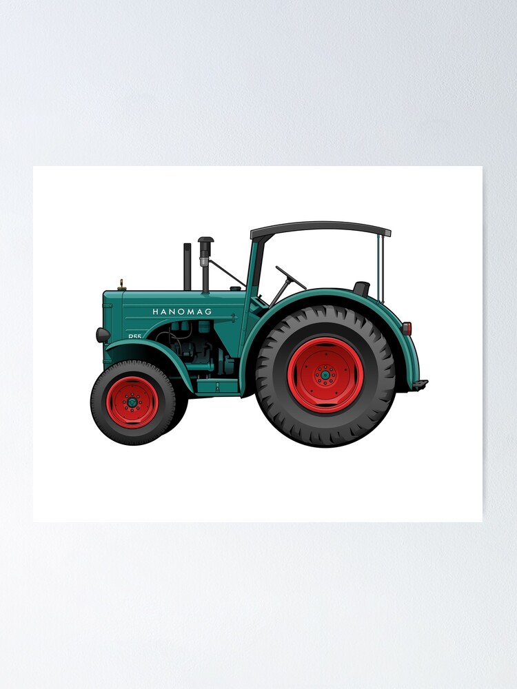 Poster mit "Oldtimer Traktor Hanomag R55 Illustration" von softpixel ...