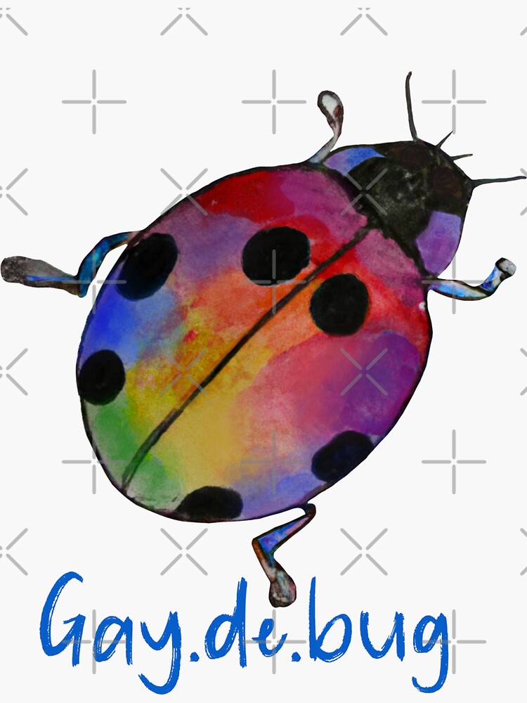 "Gay.de.bug, LGBTQ humor, gay pride, queer" Sticker for Sale by SnarkyPhD | Redbubble