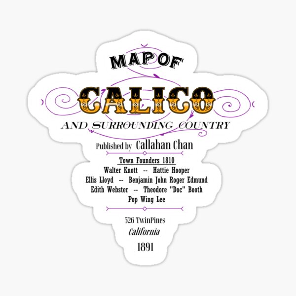 "Calico Ghost Town Map Logo" Sticker for Sale by Avastindy | Redbubble