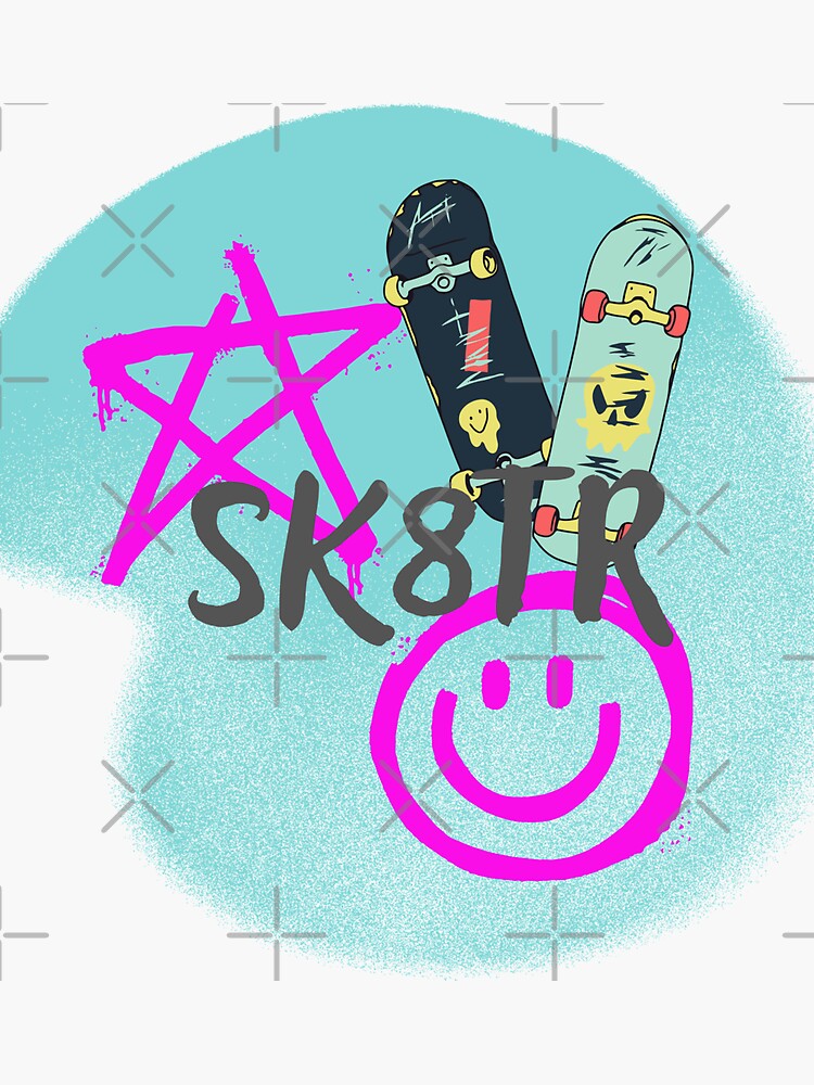 "Sk8tr Skater Skateboard Graffiti" Sticker for Sale by Ami-Ami | Redbubble