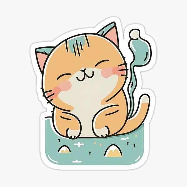 "Cute cat miaw" Sticker for Sale by FirasChakroun | Redbubble