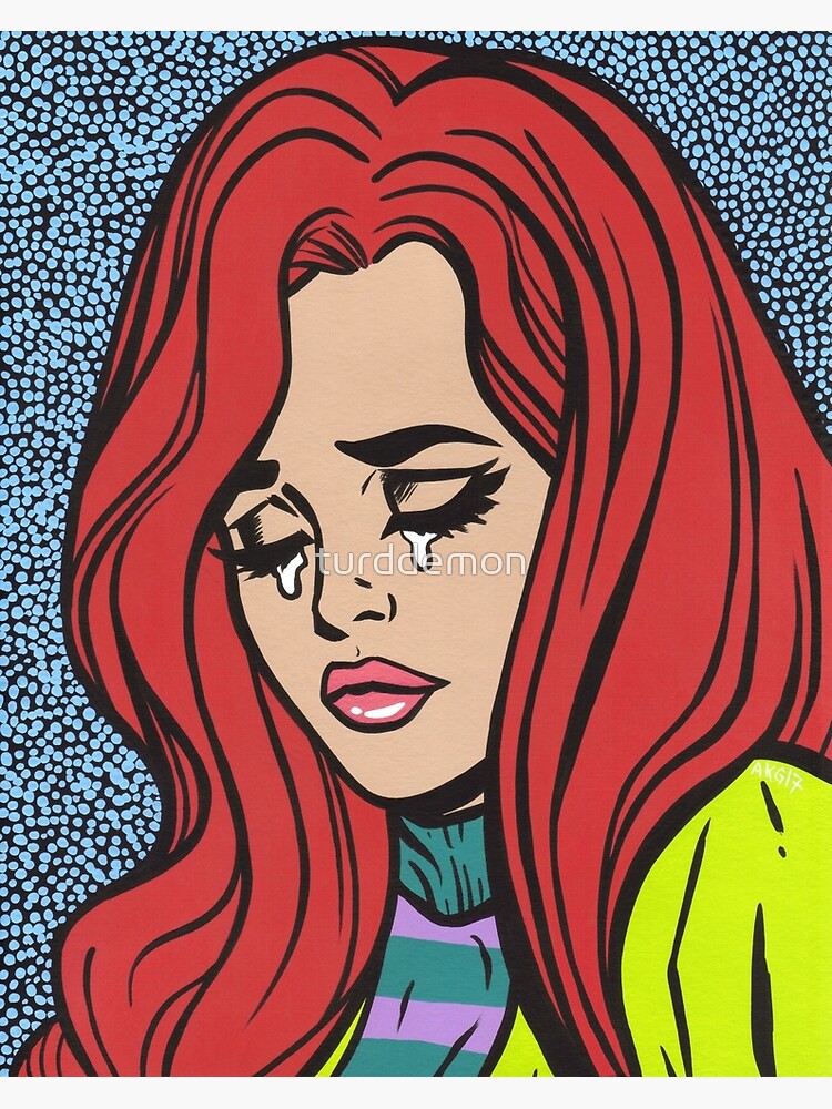 "Sad Pop Art Comic Girl" Art Print by turddemon | Redbubble