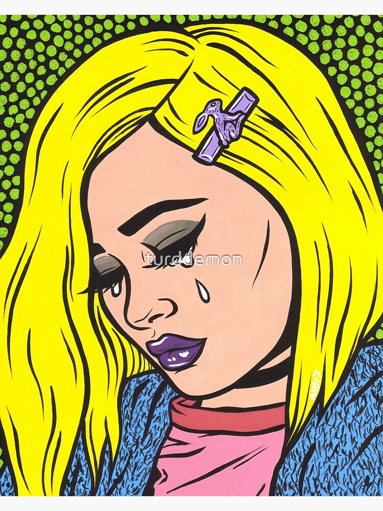 Blonde Crying Grunge Comic Girl Framed Art Print For Sale By