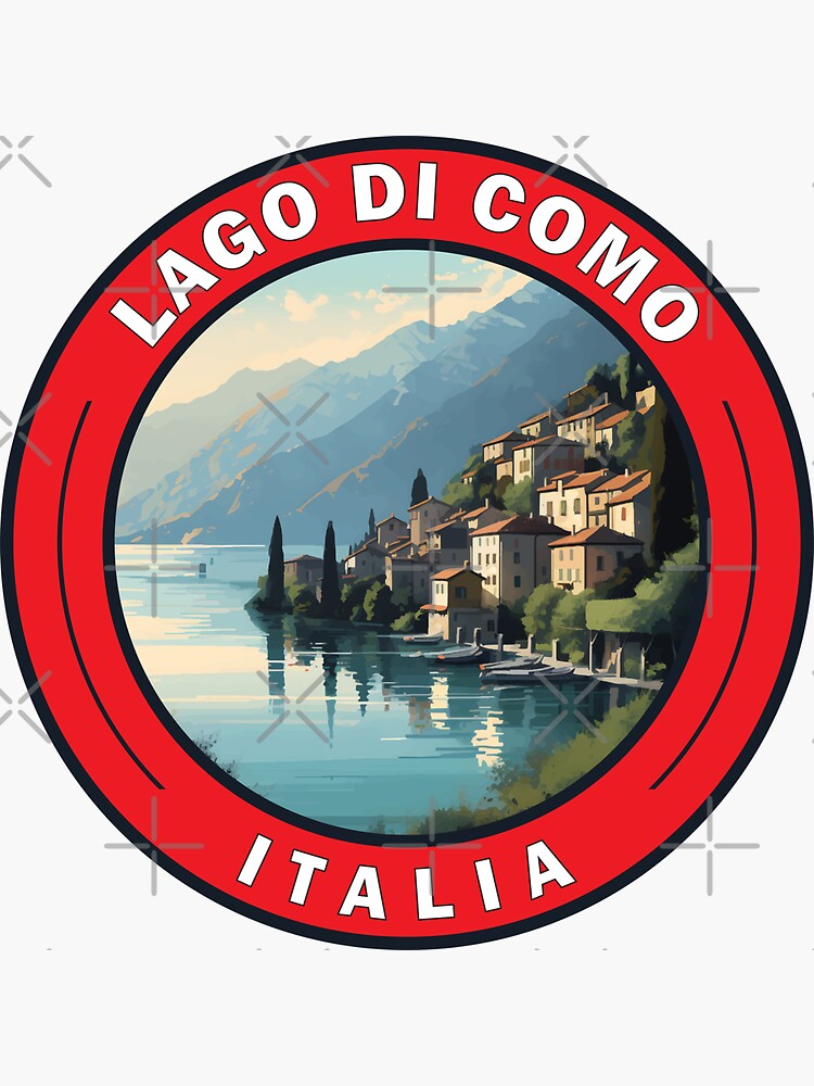 "Lago di Como Italy Badge" Sticker for Sale by KrisSidDesigns | Redbubble