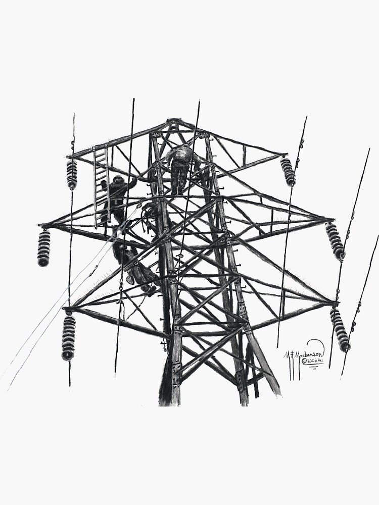 "The Reconductor on a Tower" Sticker for Sale by RPTHOR | Redbubble