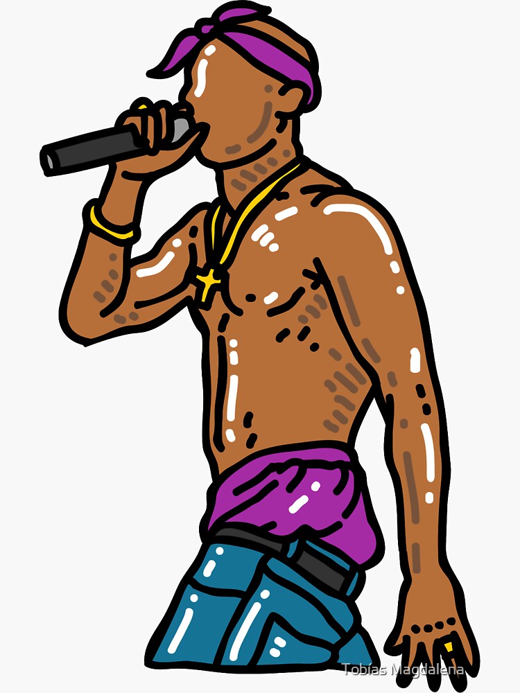 "Tupac Shakur" Sticker by Tobías Magdalena | Redbubble