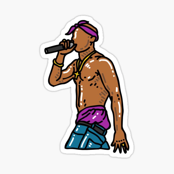 "Tupac Shakur" Sticker by Tobías Magdalena | Redbubble