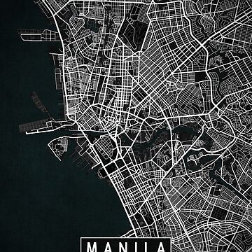 "Manila City Map of the Philippines - Dark" Poster for Sale by deMAP ...