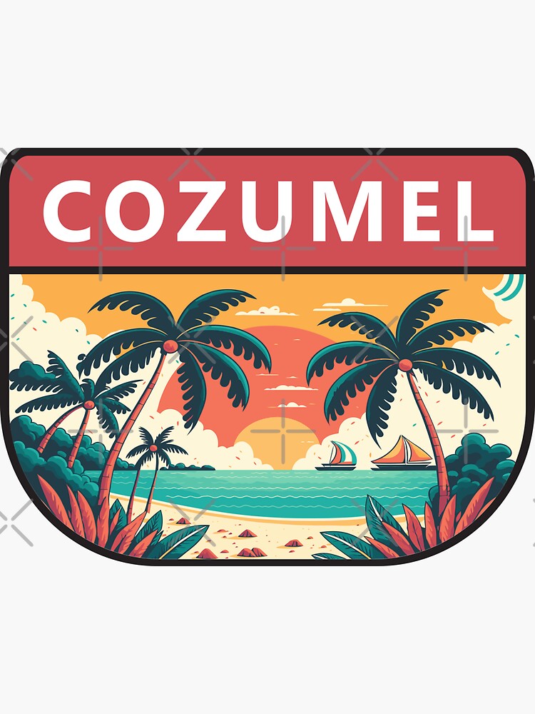 "Cozumel Mexico Retro Emblem" Sticker for Sale by KrisSidDesigns ...