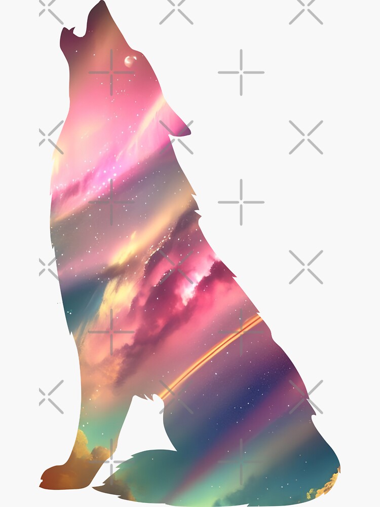"Sky Howling Wolf" Sticker for Sale by Nerdesigns - www.linkit.blog ...