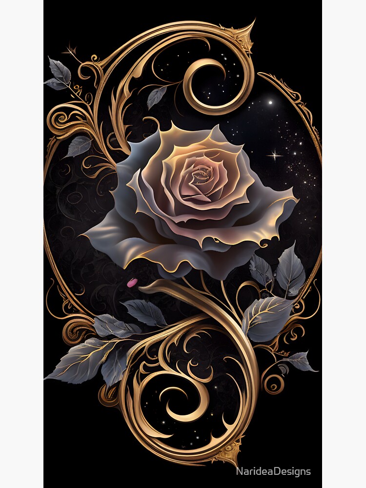 "Cosmic Rose (Skulls & Stuff)" Sticker for Sale by NarideaDesigns ...