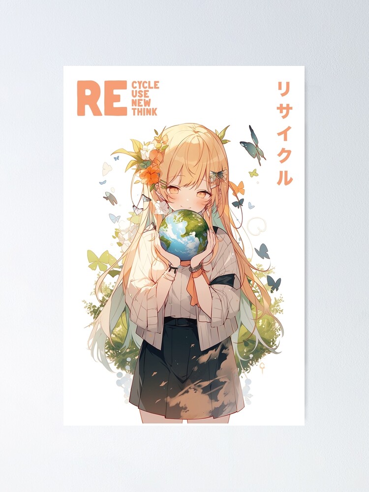 "Recycle Reuse Renew Rethink | Anime XIII |" Poster for Sale by ...