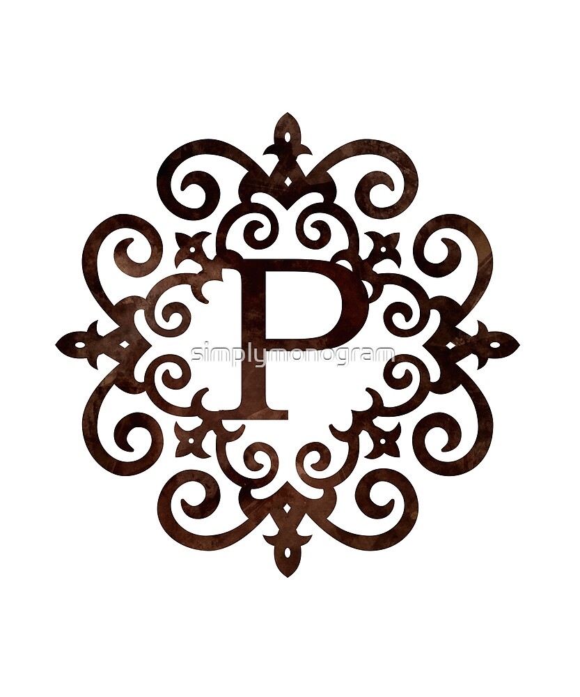 "Monogram P Rustic Gothic Motif" by simplymonogram | Redbubble