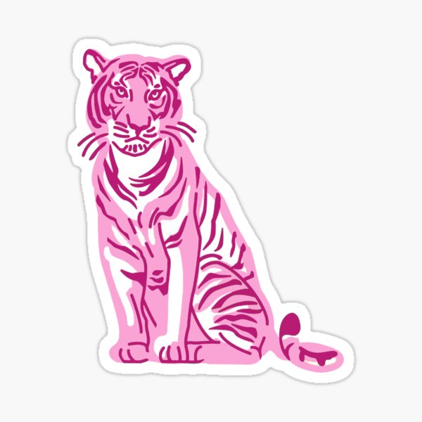"pink tiger" Sticker for Sale by ebbmma | Redbubble